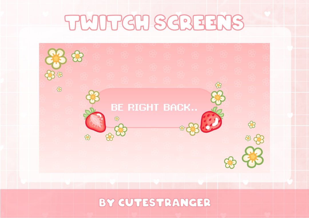 4 ANIMATED Strawberry Twitch Screens / Stream Graphics / Cute ...