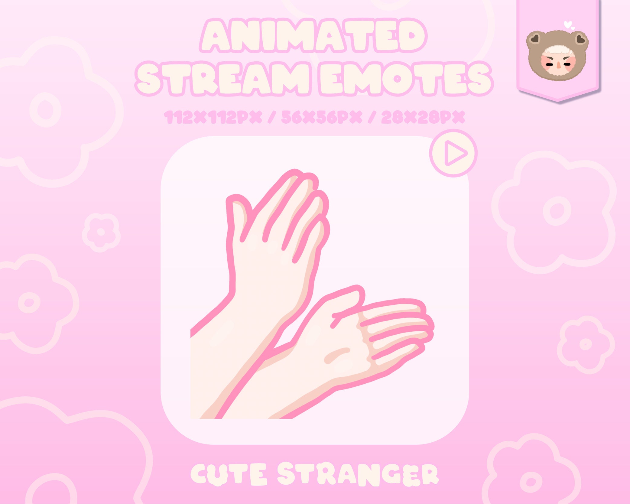 Animated Clapping Hands Twitch Emote: Pastel Pink Stream Graphic (GIF ...