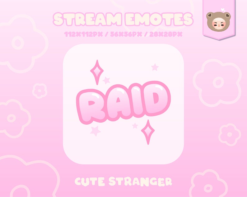 Pastel Pink RAID Twitch Emote: Sparkle Stream Graphic (digital Download ...