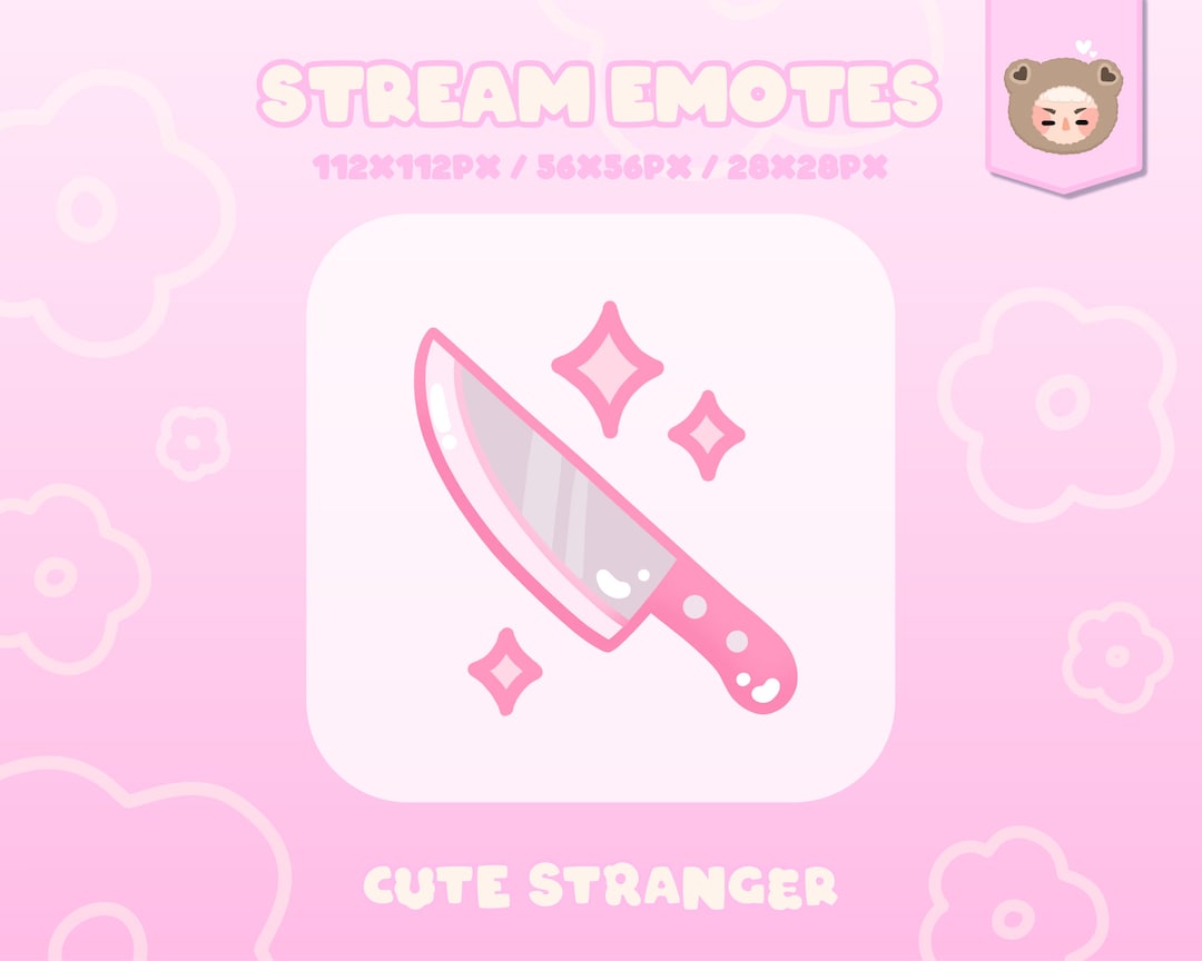KNIFE Twitch Emote Pastel Pink / Stream Graphics / Cute / Streamer ...