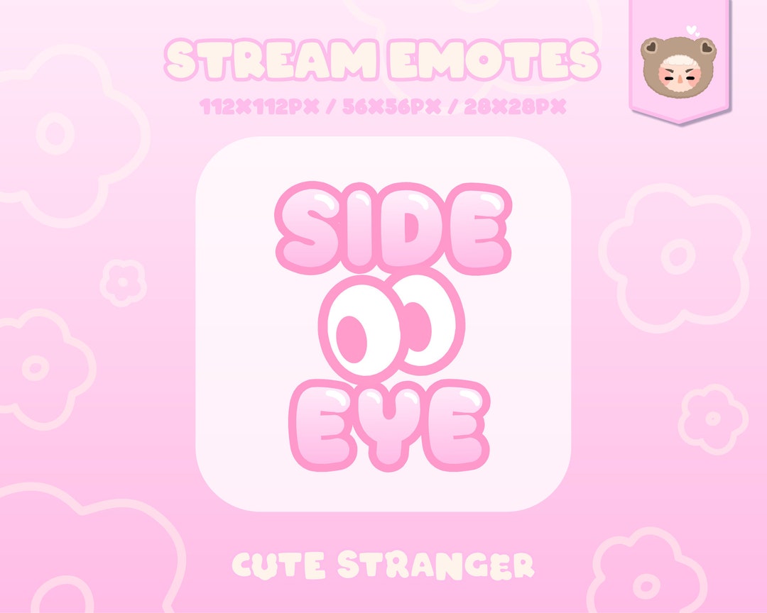 SIDE EYE Twitch Emote Pastel Pink / Stream Graphics / Cute / Streamer ...
