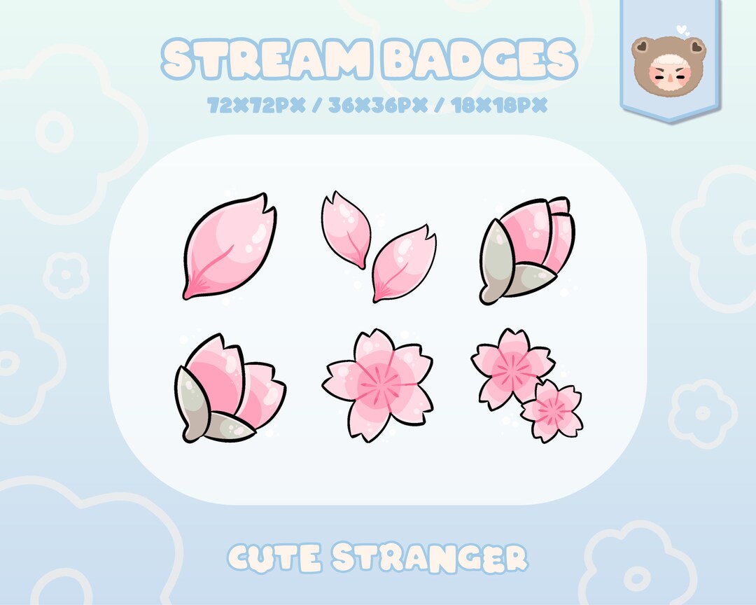 Sakura Twitch Badges: Pastel Blossom Stream Graphics (digital Download ...