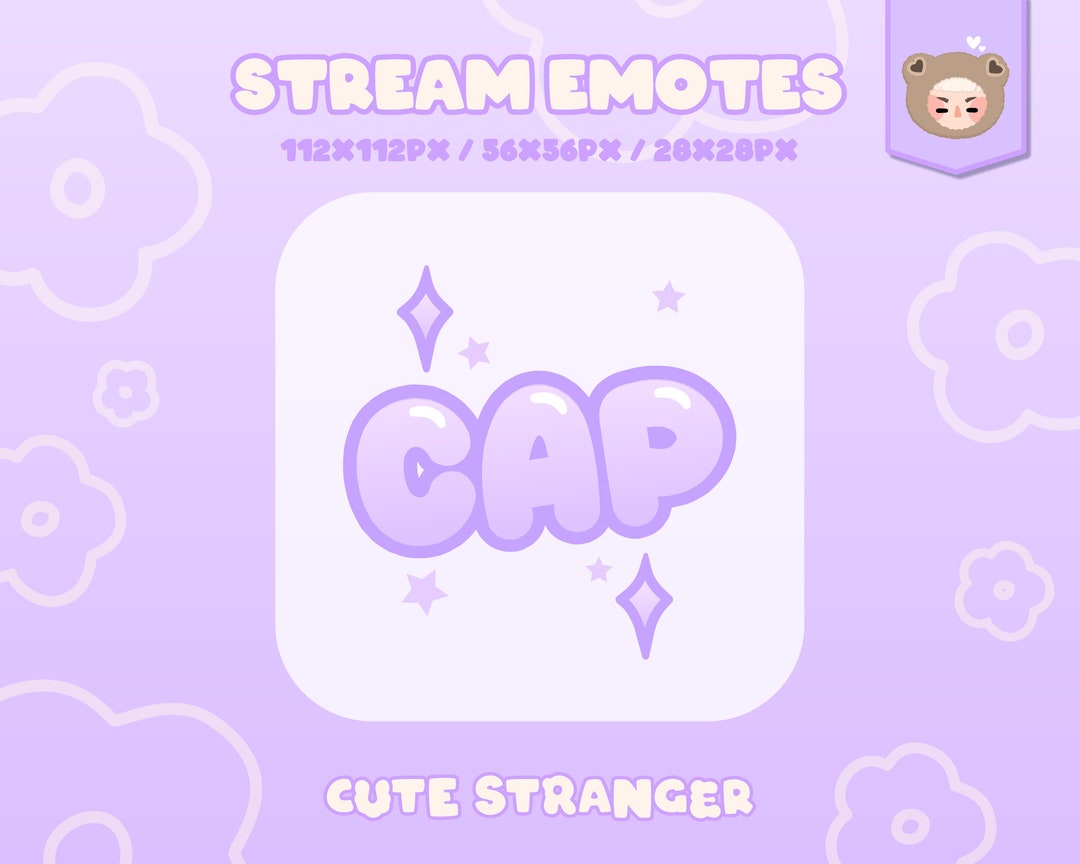 CAP Twitch Emote Pastel Purple / Stream Graphics / Cute / Streamer ...