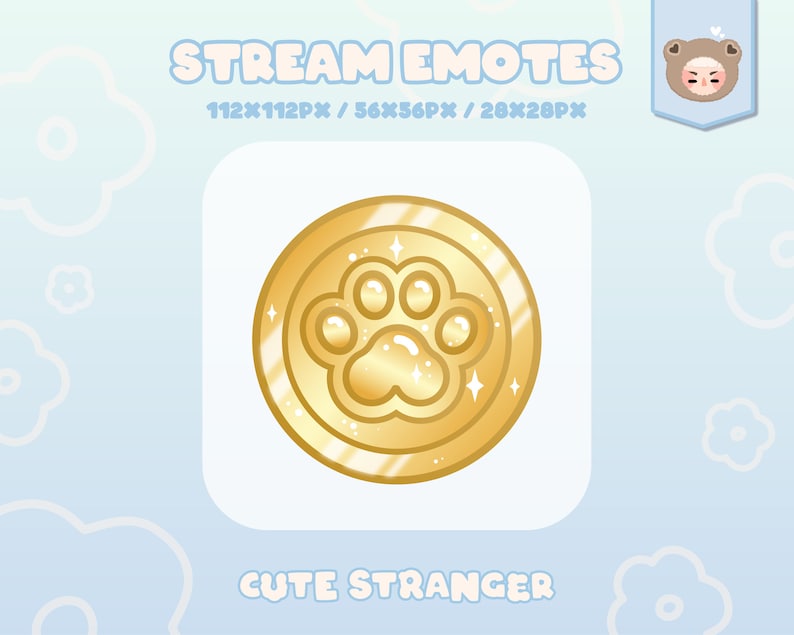 PAW COIN Twitch Emote Gold / Stream Graphics / Cute / Streamer ...