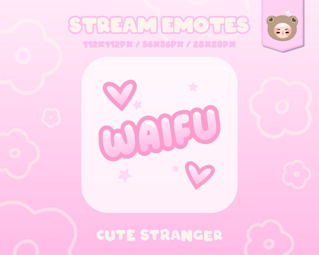 WAIFU Twitch Emote Pastel Pink / Stream Graphics / Cute / Streamer ...