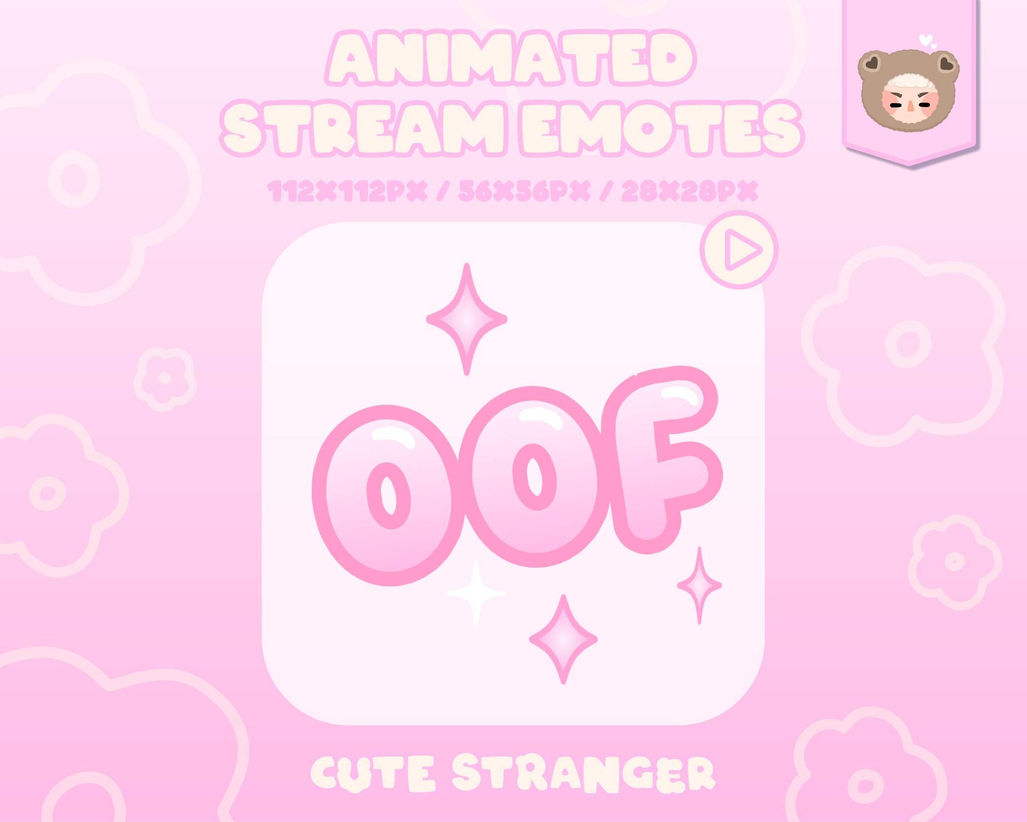 Animated OOF Twitch Emote: Pastel Pink Stream Graphic (digital Download ...