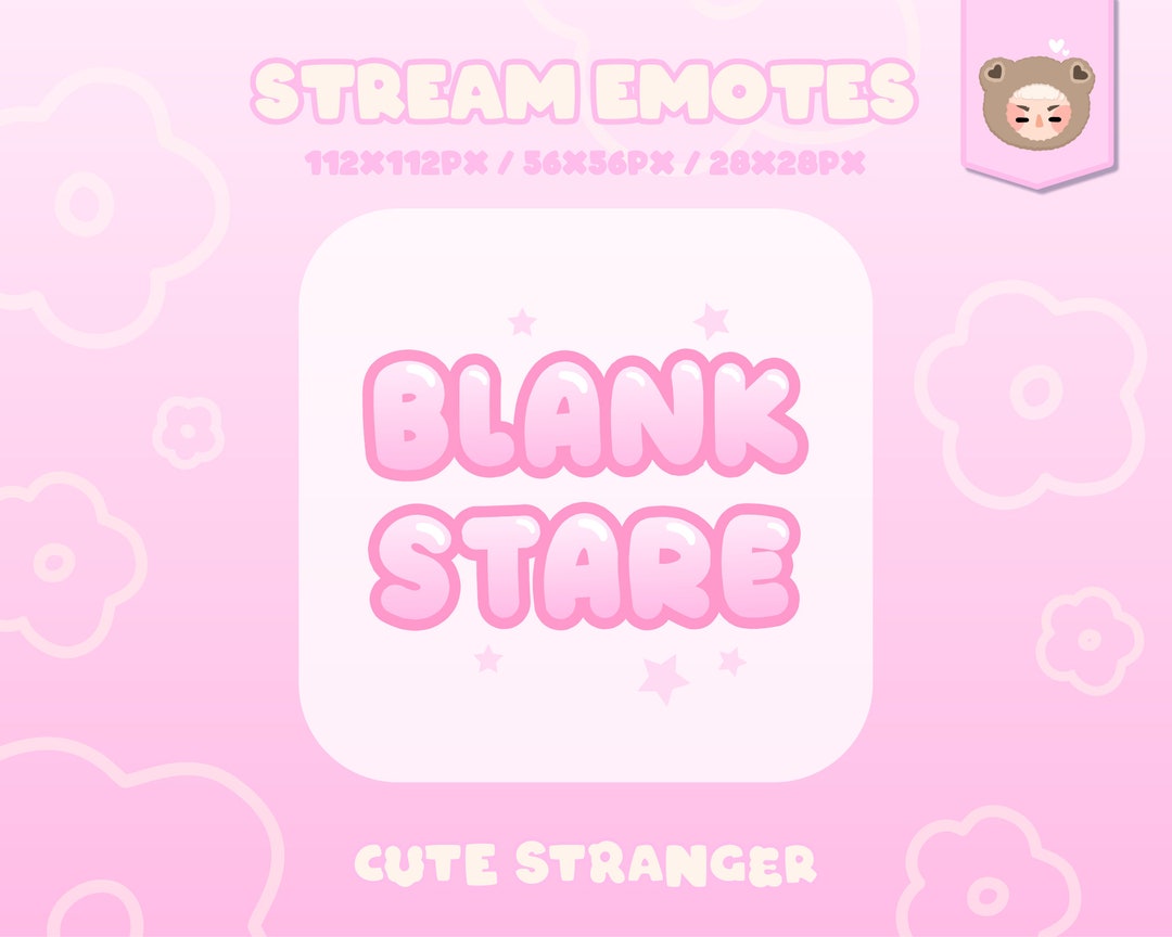 BLANK STARE Twitch Emote Pastel Pink / Stream Graphics / Cute ...