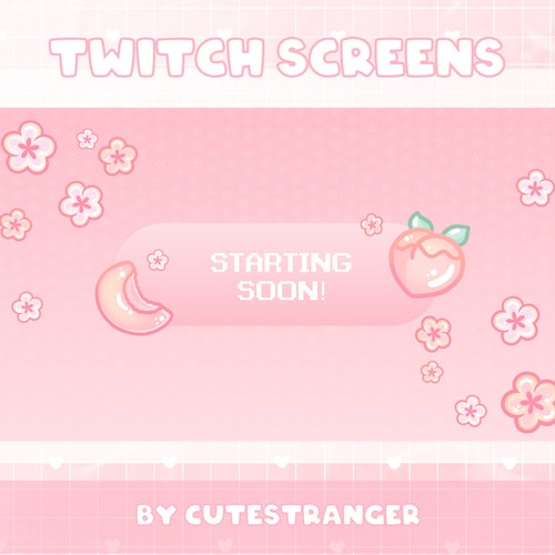 Peach Twitch Overlay / Stream Graphics / Cute / Streamer / - Etsy