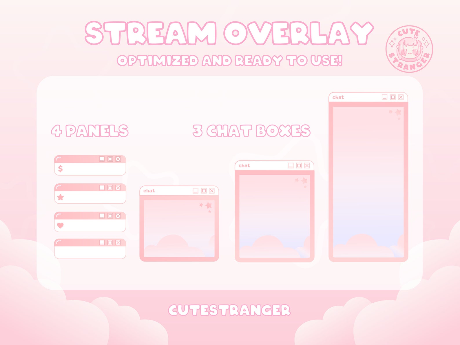 PINK DESKTOP Twitch Overlay / Stream Graphics / Cute / Streamer ...