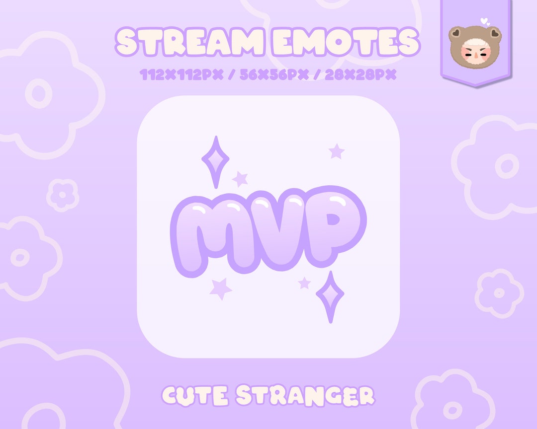 MVP Twitch Emote Pastel Purple / Stream Graphics / Cute / Streamer ...