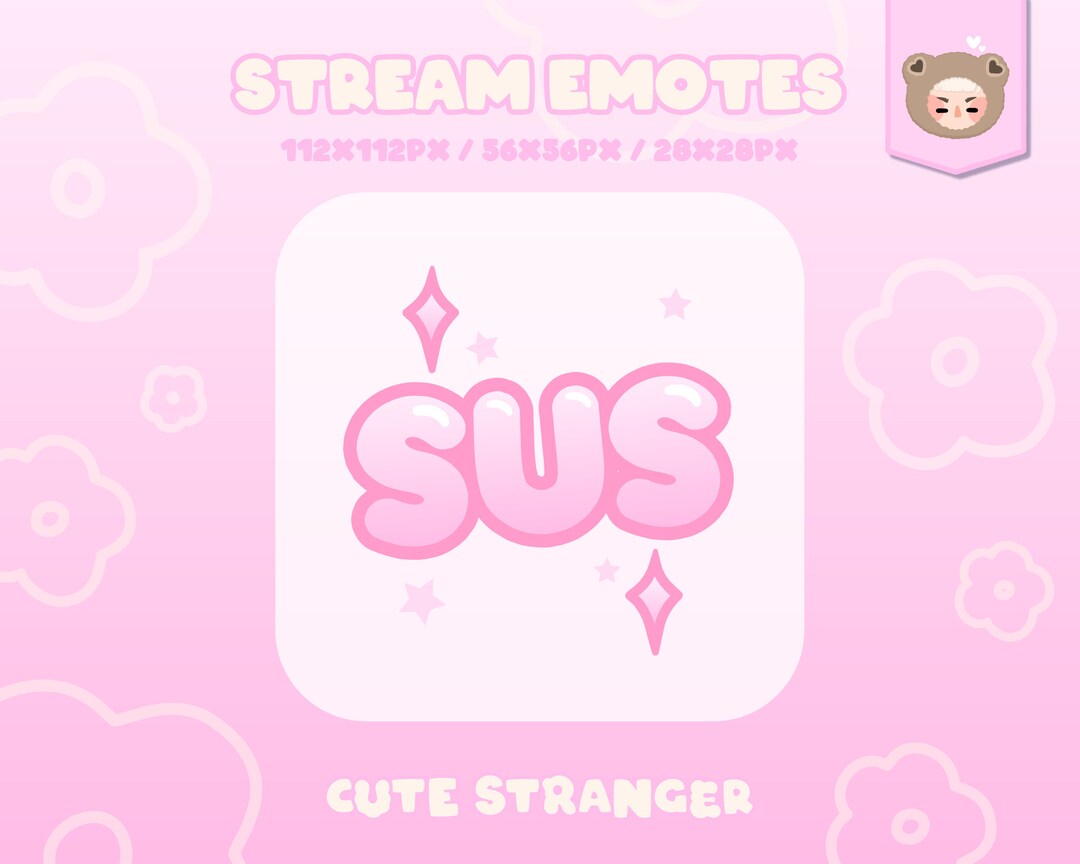 SUS Twitch Emote Pastel Pink / Stream Graphics / Cute / Streamer ...