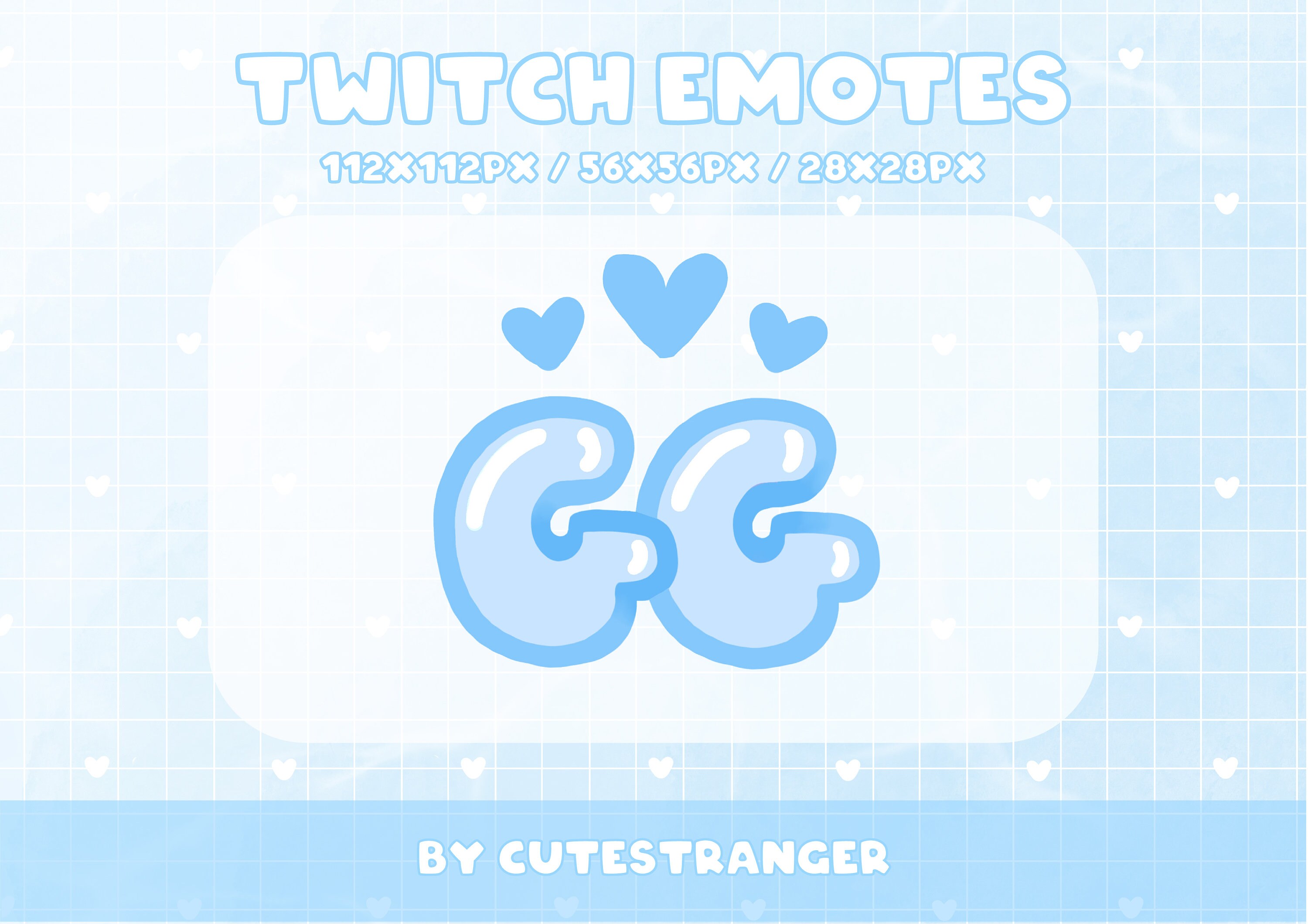 Pastel Blue Gg Emote Twitch Hearts - Etsy