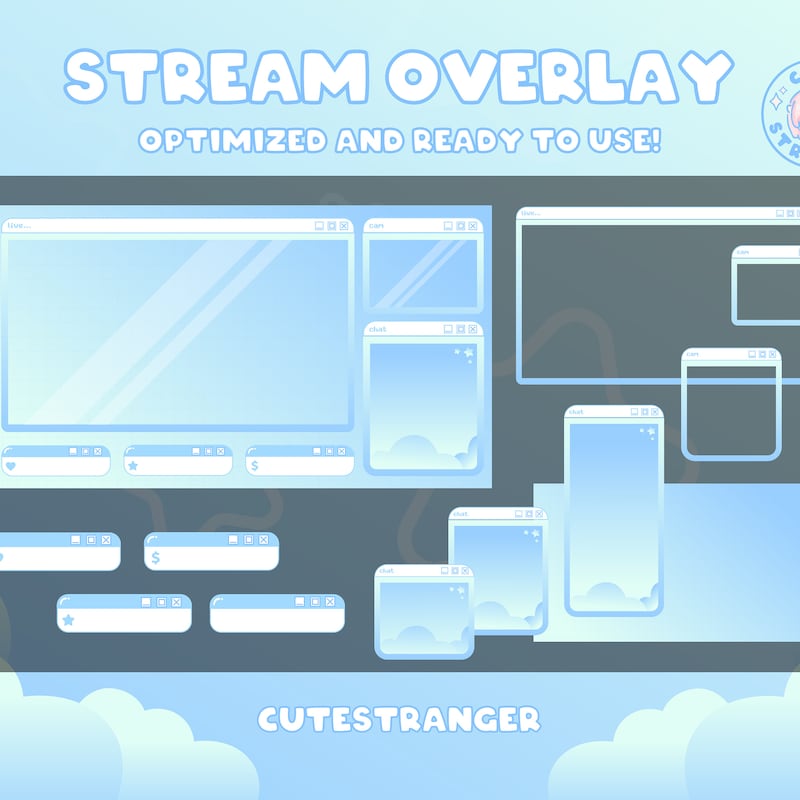 Blue Girl Twitch Overlay - Etsy