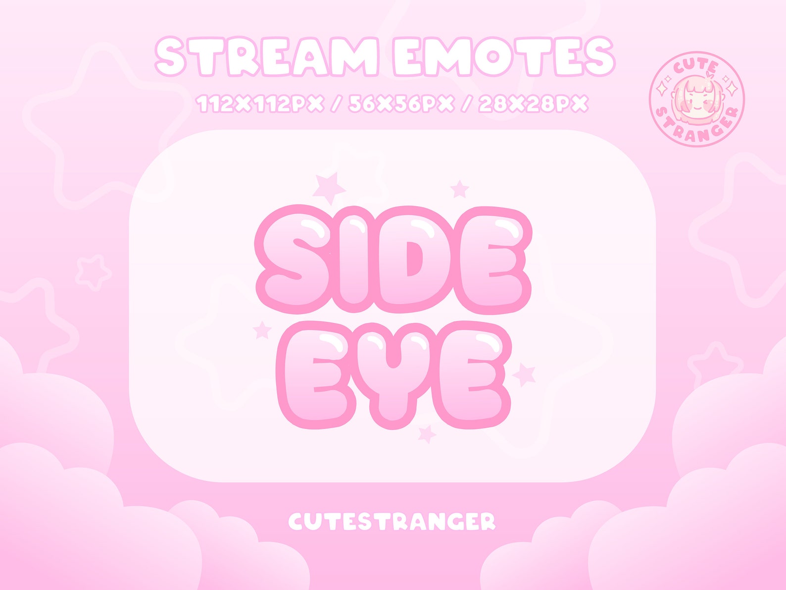 Pastel Pink Side Eye Emote Twitch / Stream Graphics / Cute / - Etsy