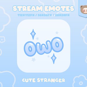 Pastel Blue Owo Twitch Emote / Stream Graphics / Cute / Streamer ...
