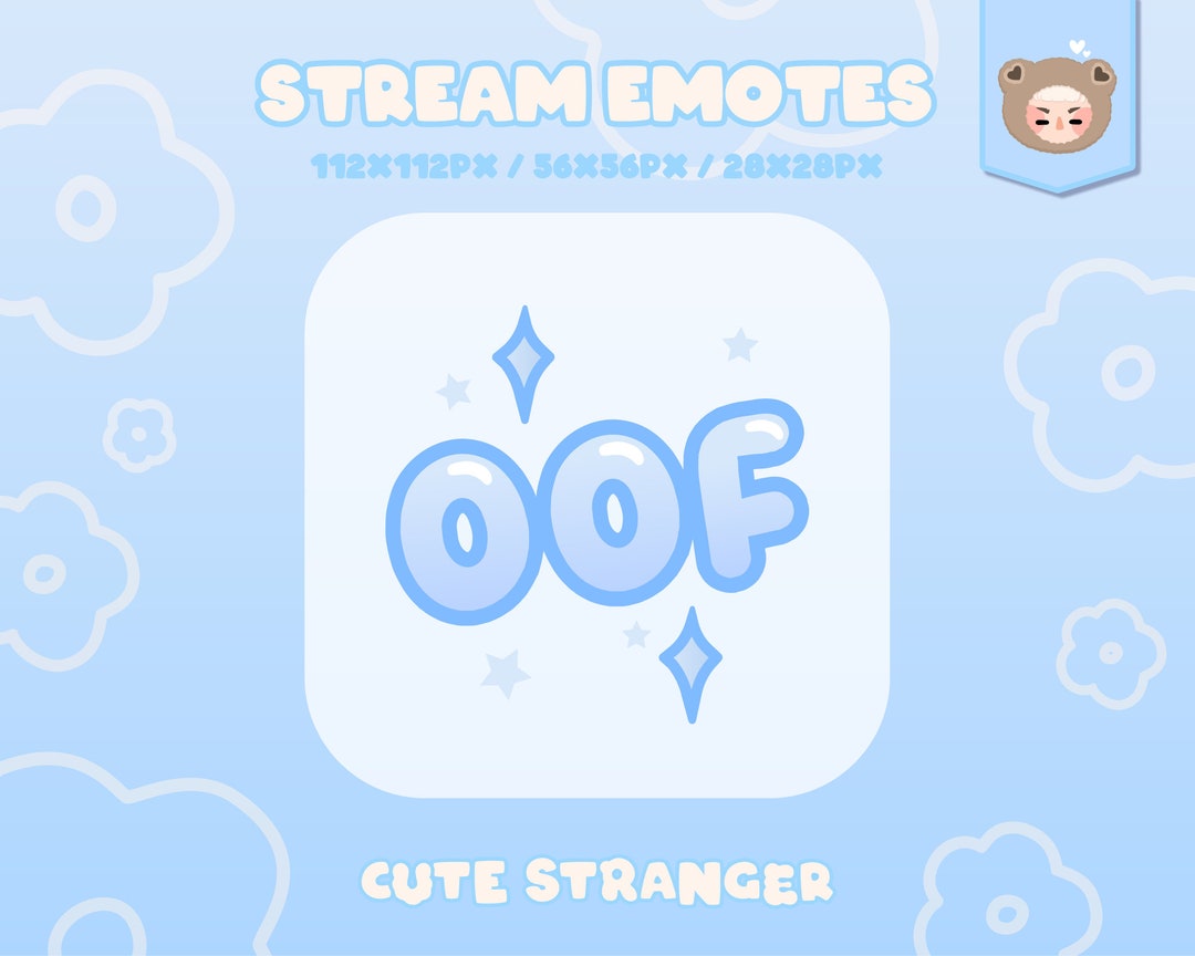 Pastel Blue Oof Emote Twitch / Stream Graphics / Cute / Streamer ...