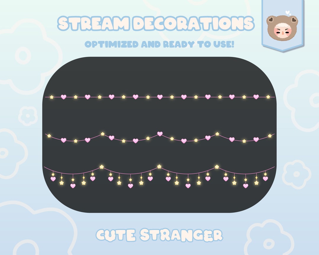ANIMATED Twitch Star Heart Light Overlay / Fairylights / Pastel / Cute ...