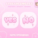 YES/NO Twitch Emote Pastel Pink / Stream Graphics / Cute / Streamer ...