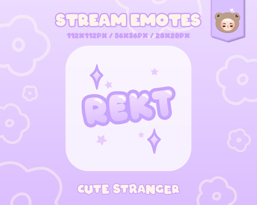 REKT Twitch Emote Pastel Purple / Stream Graphics / Cute / Streamer ...