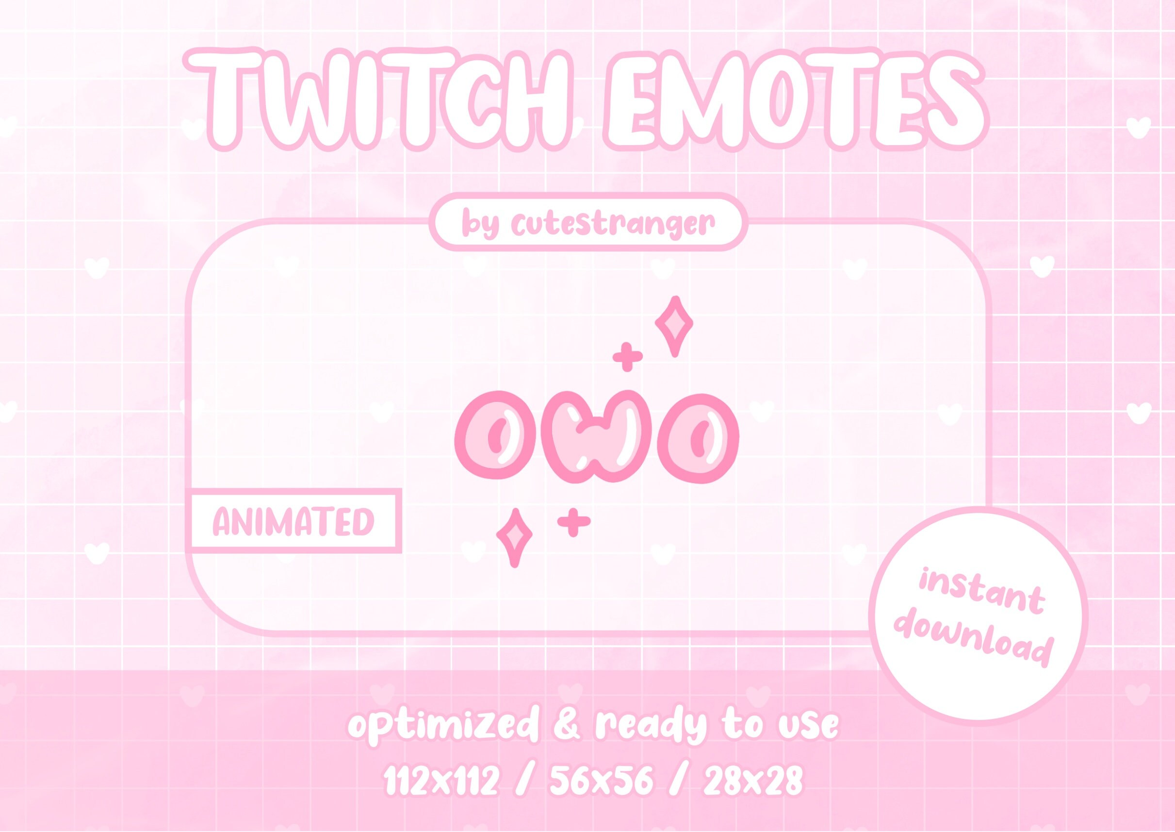 ANIMATED Twitch Emote Owo Pastel Pink | Etsy