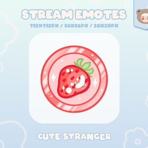 STRAWBERRY COIN Twitch Emote Channel Points / Stream Graphics / Cute ...