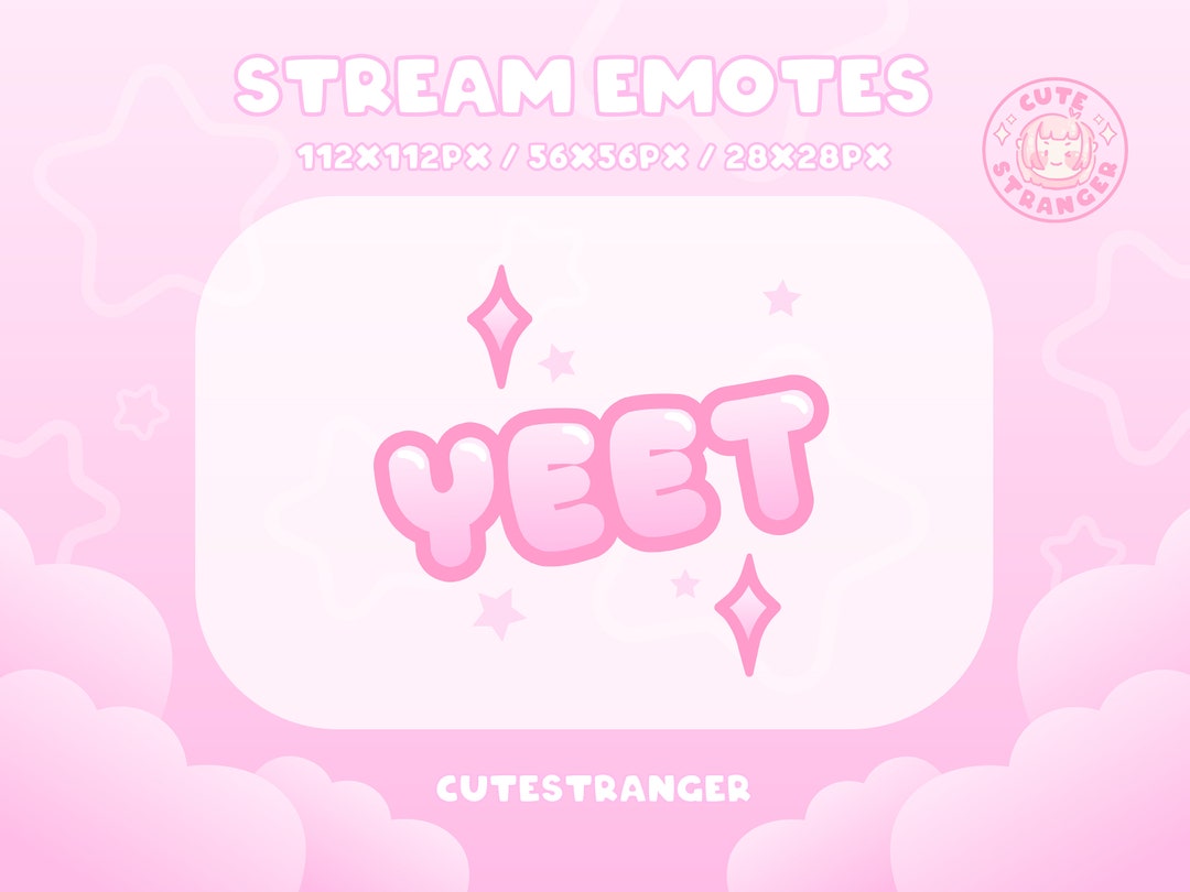 Pastel Pink Yeet Twitch Emote / Stream Graphics / Cute / - Etsy