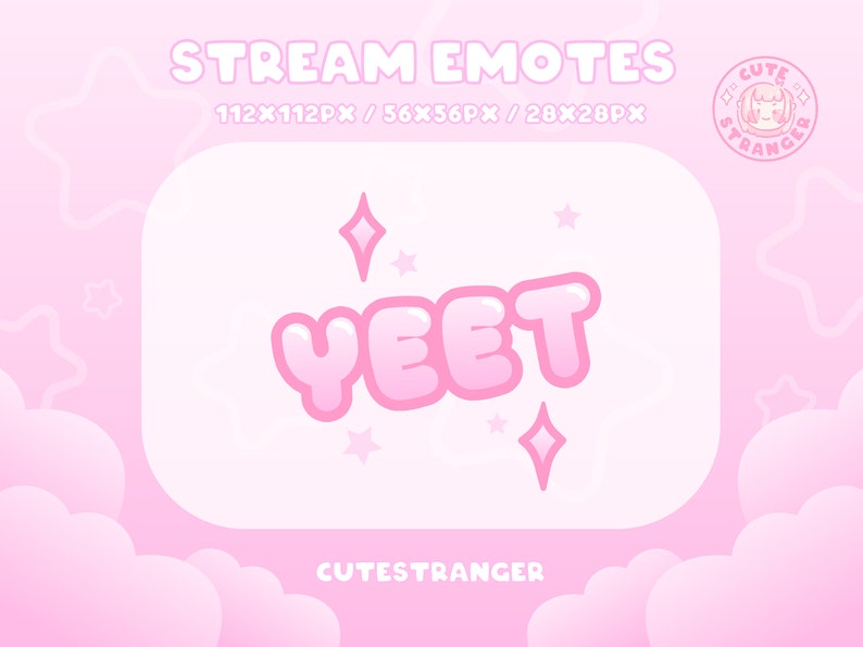 Pastel Pink Yeet Twitch Emote / Stream Graphics / Cute / - Etsy
