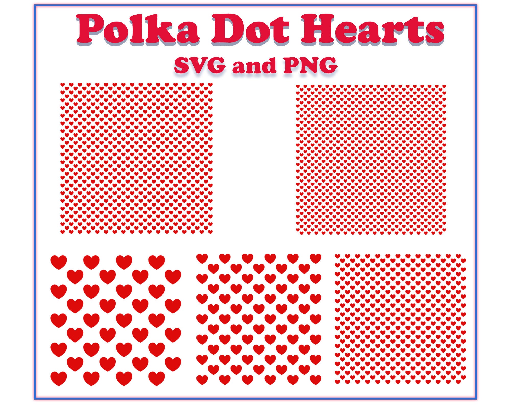 Polka Dot Hearts SVG and PNG Pattern - Etsy
