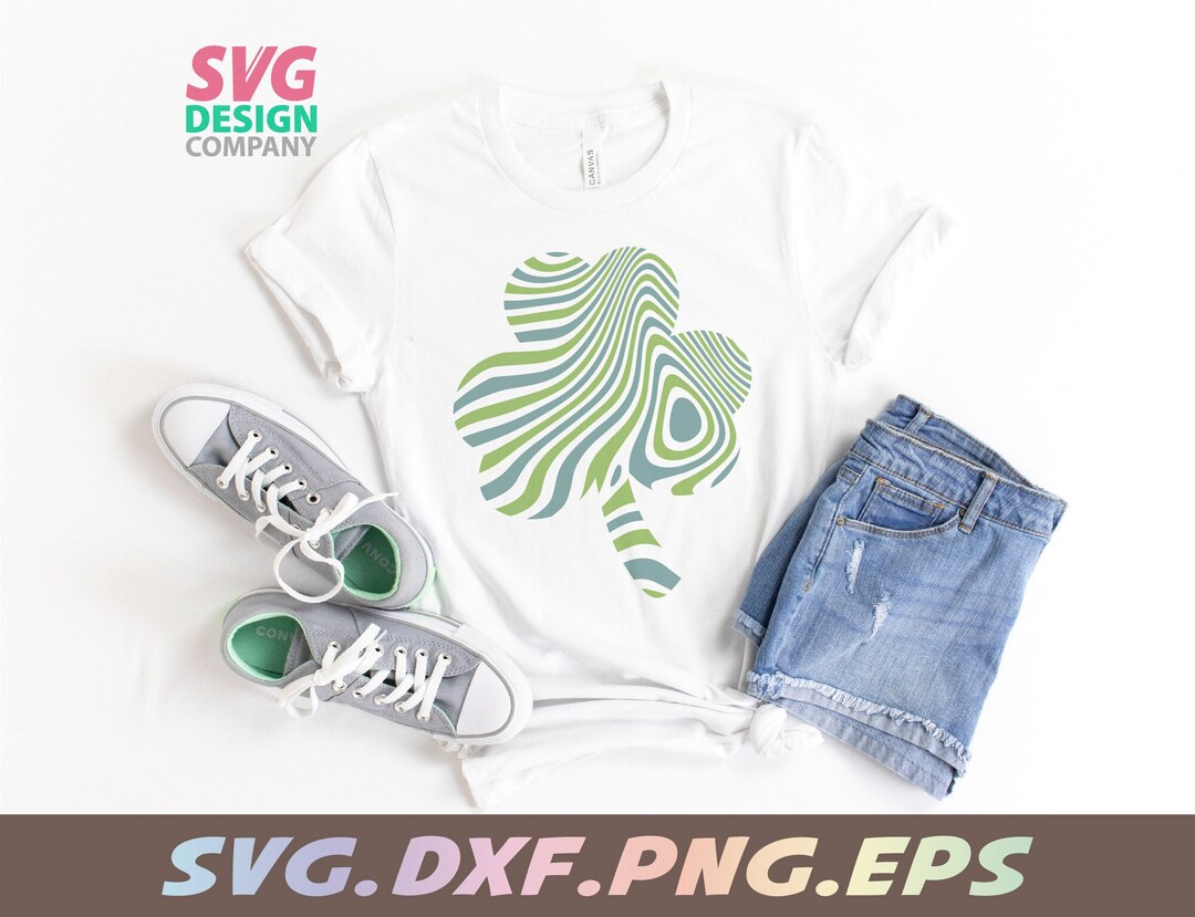 Groovy Clover Svg for St Patrick's Day, Groovy Shamrock Svg for Craft ...
