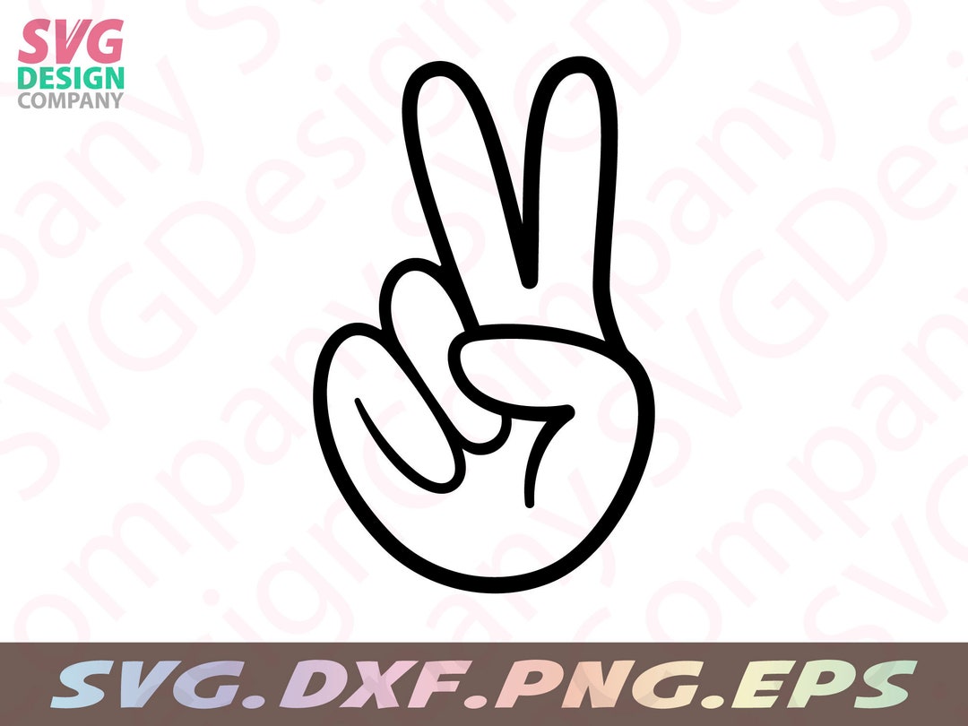 Hand Peace Sign Svg, Hand Peace Sign Clipart for Craft Cutting Machines ...