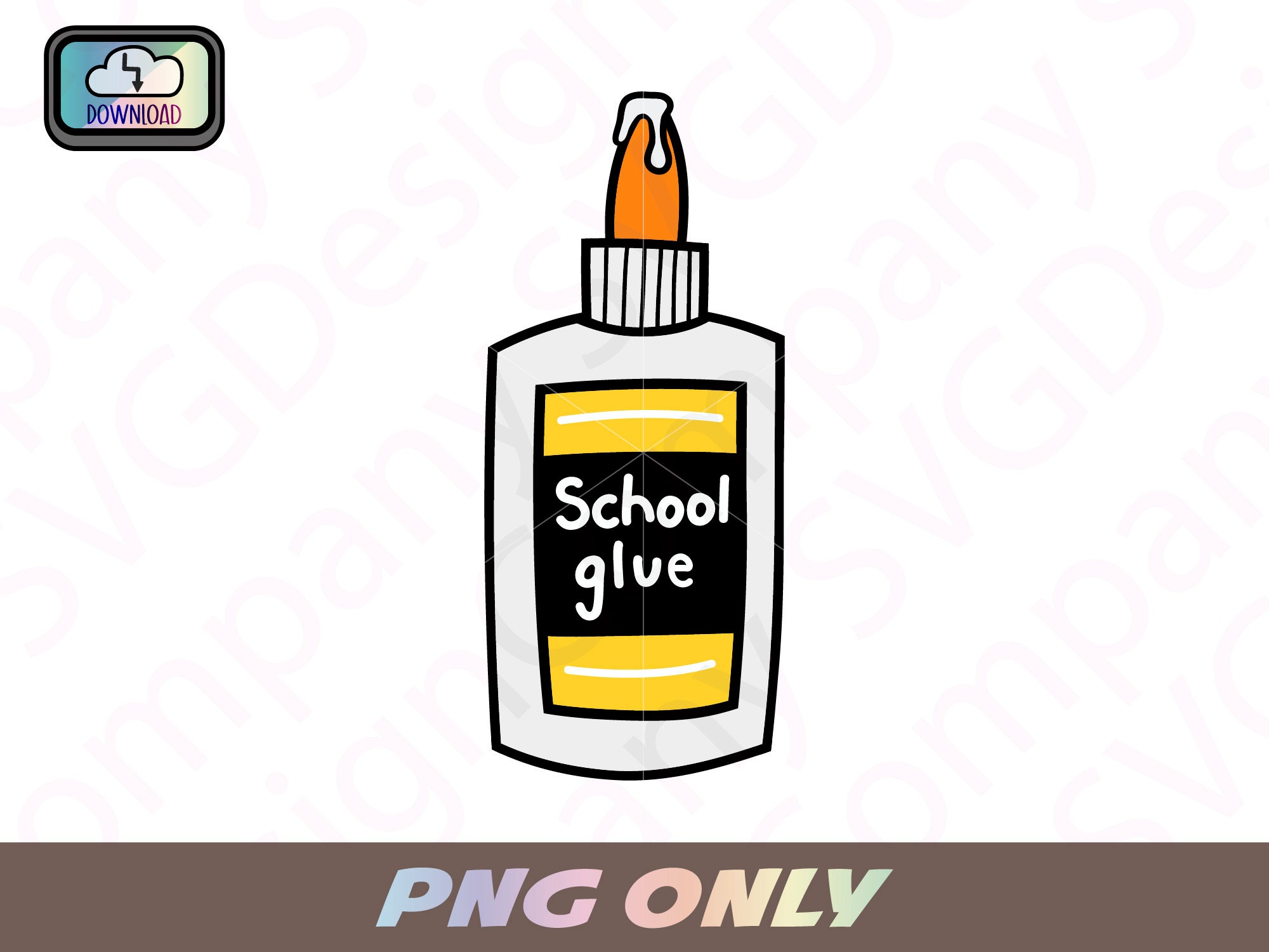 School Glue Bottle Png File for Sublimation or Print Projects, School ...