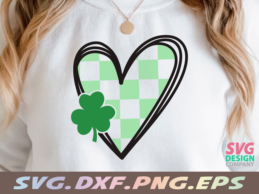 Shamrock Heart Svg for St Patrick's Day, Clover Heart Svg for Cricut ...