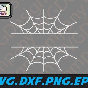 Spider Web Monogram Frame Svg, Spider Web Split Frame Svg for Personalizing, Spider Web Svg for ...