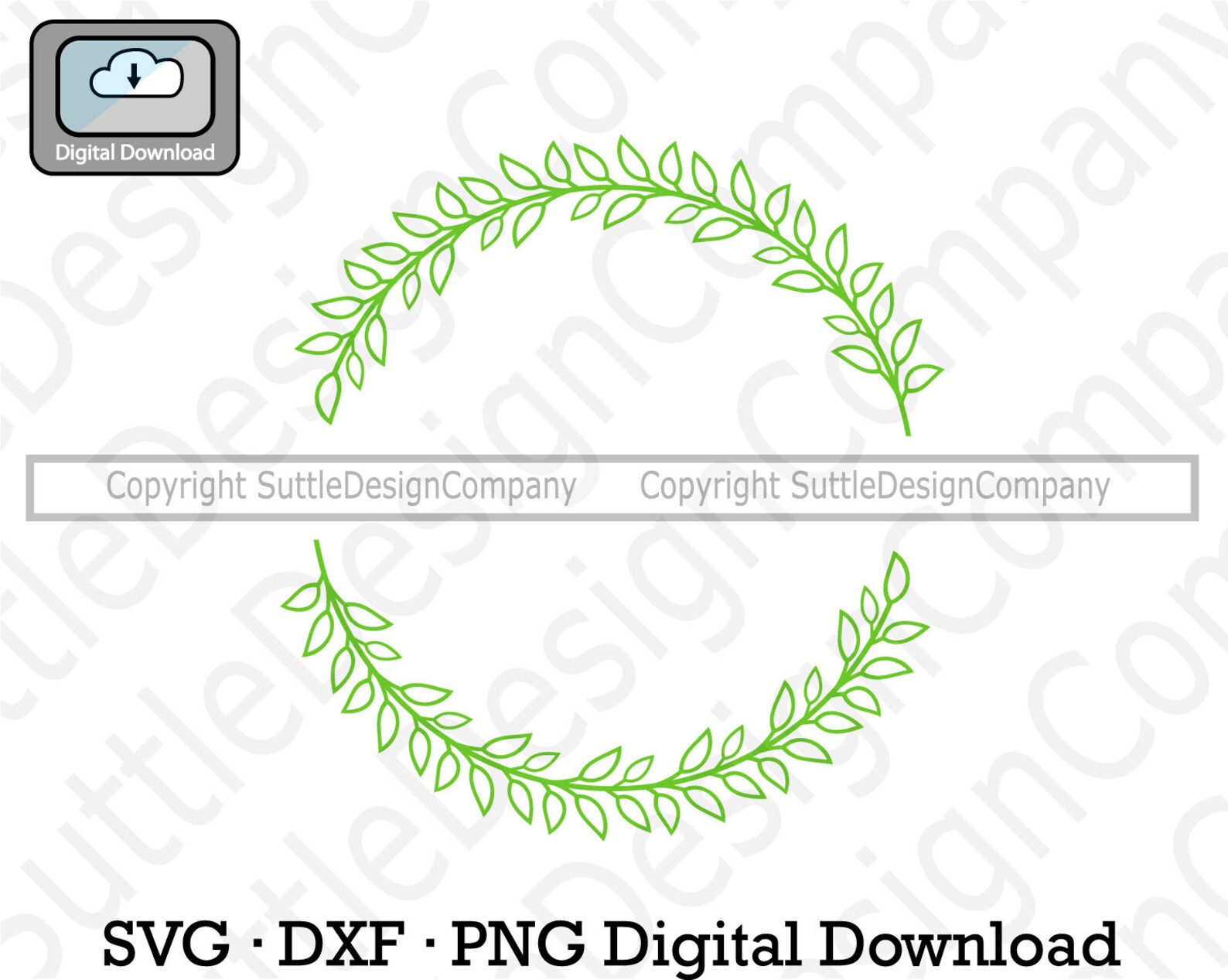 Leaf Border SVG: Round Frame Vector (digital Download) - Etsy