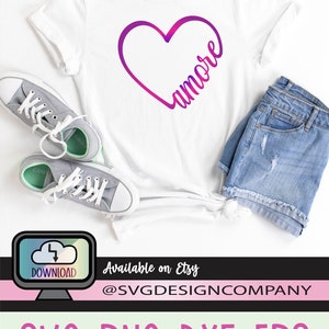 Love Svg With Heart, Amore Svg, Amore Png for Sublimation, Love Png for ...
