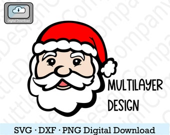 Round Santa Face Svg | Etsy