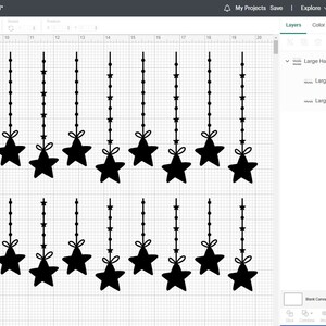 Hanging Stars Svg for Craft Cutting Machine, Star Border Svg, Hanging ...