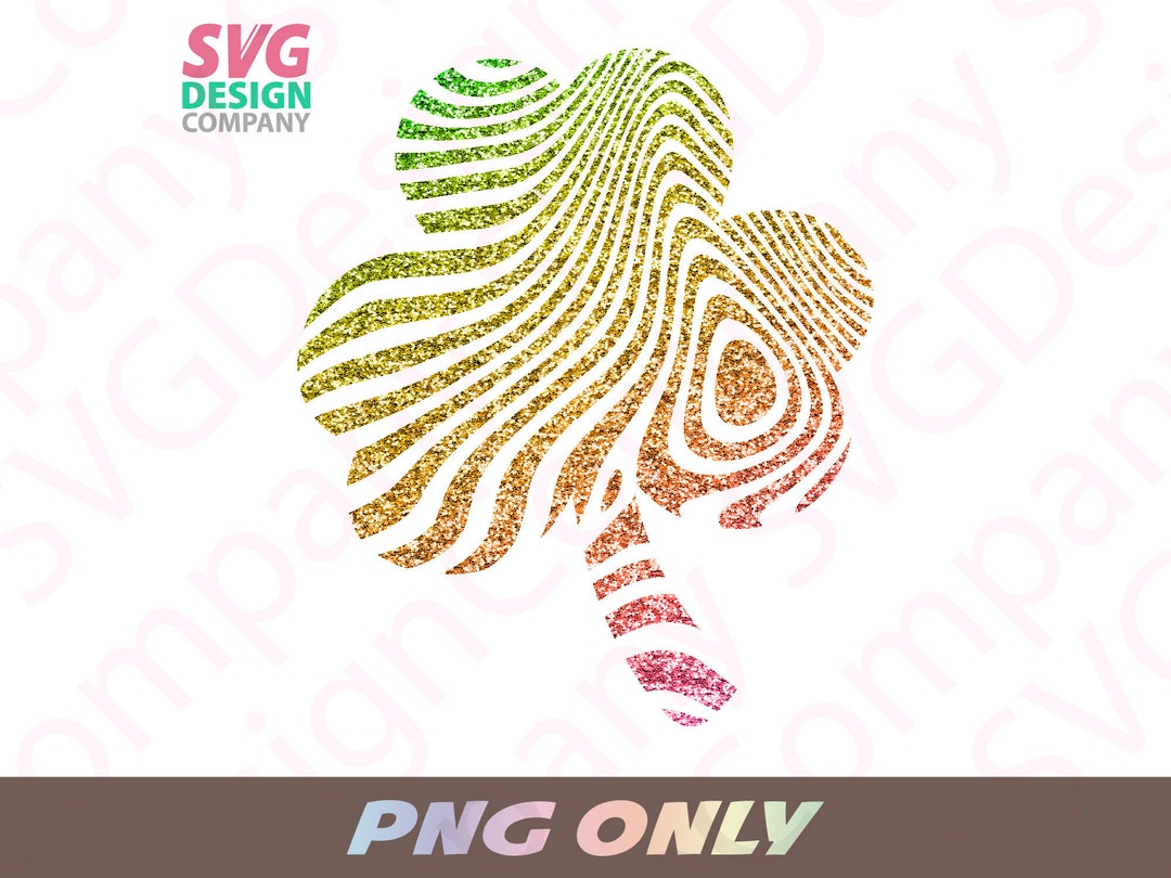 Groovy Glitter Clover Png, St Patrick's Day Png File, Faux Sequin Png ...