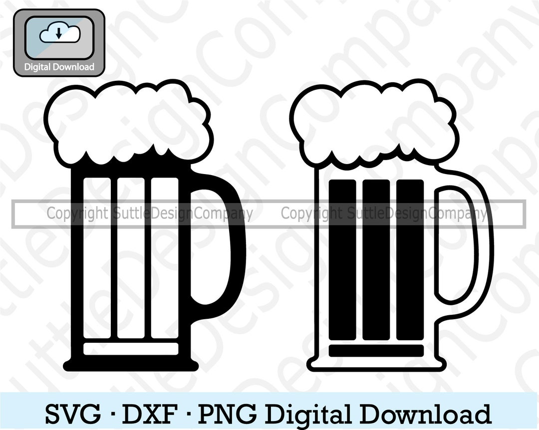 Mug of Beer Svg, Beer Mug DXF, Beer Mug Png, Beer Mug Stencil, Beer Svg ...