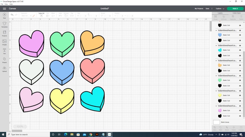 Blank Conversation Hearts Svg Blank Candy Hearts Svg for | Etsy