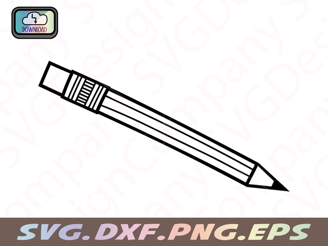 Realistic Pencil Svg for Craft Cutting Machines, Hand Drawn Pencil Svg ...