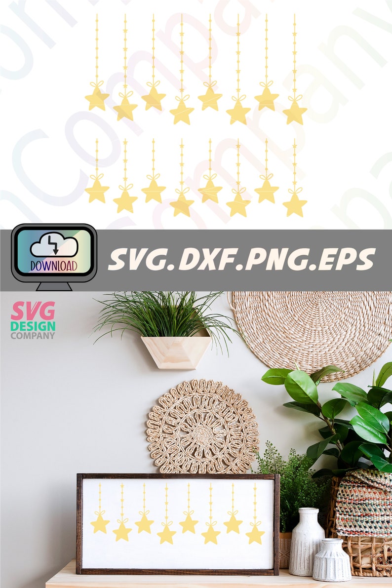 Hanging Stars Svg for Craft Cutting Machine Star Border Svg - Etsy