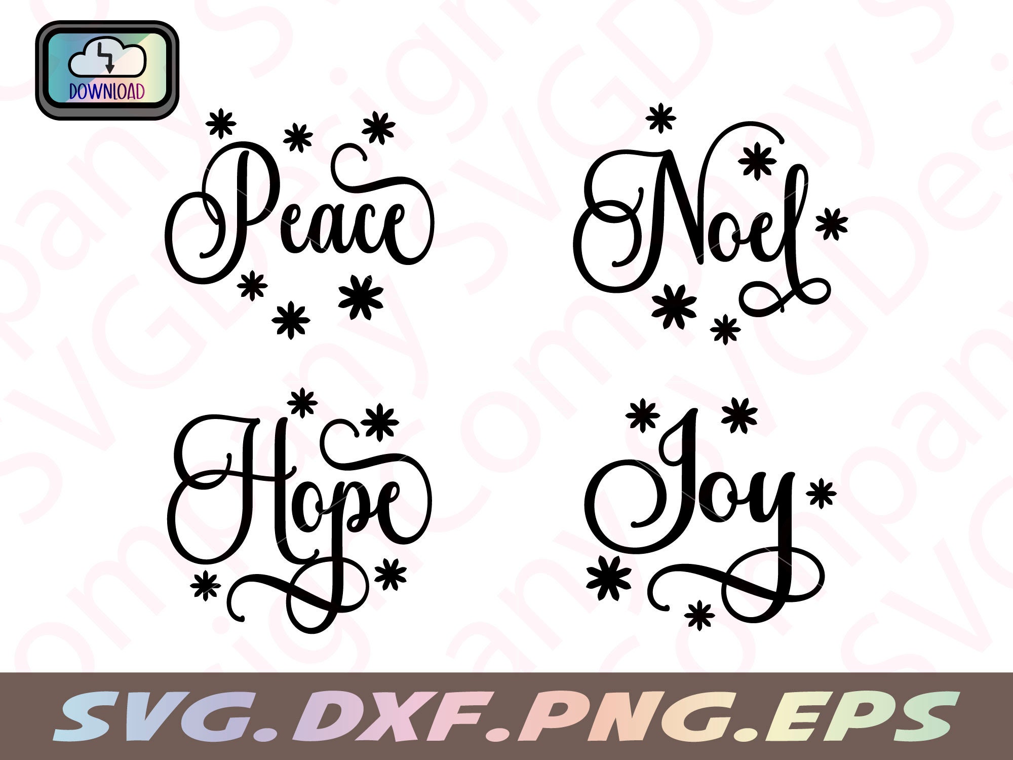 Hope Svg Joy Svg Noel Svg Peace Svg Christmas Svg for - Etsy