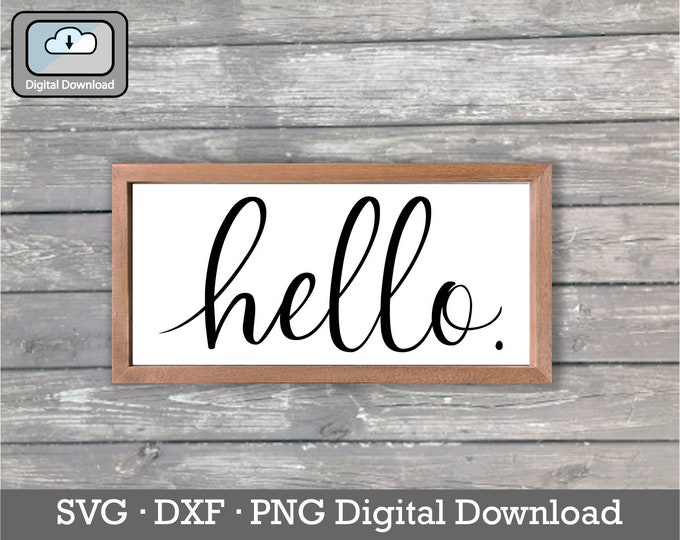 Hello SVG File, Hello Door SVG File, Door Decal SVG File, Hello Sign ...