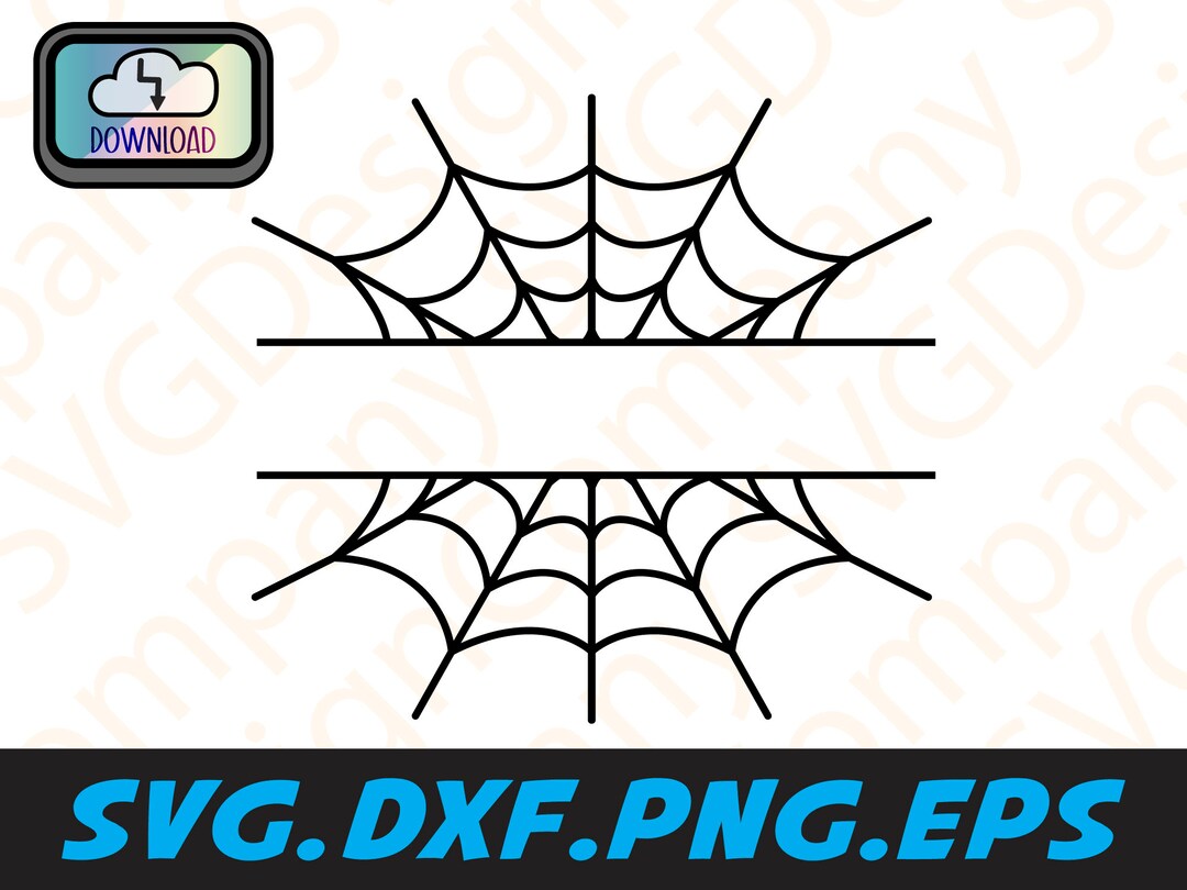 Spider Web Monogram Frame Svg, Spider Web Split Frame Svg for Personalizing, Spider Web Svg for ...