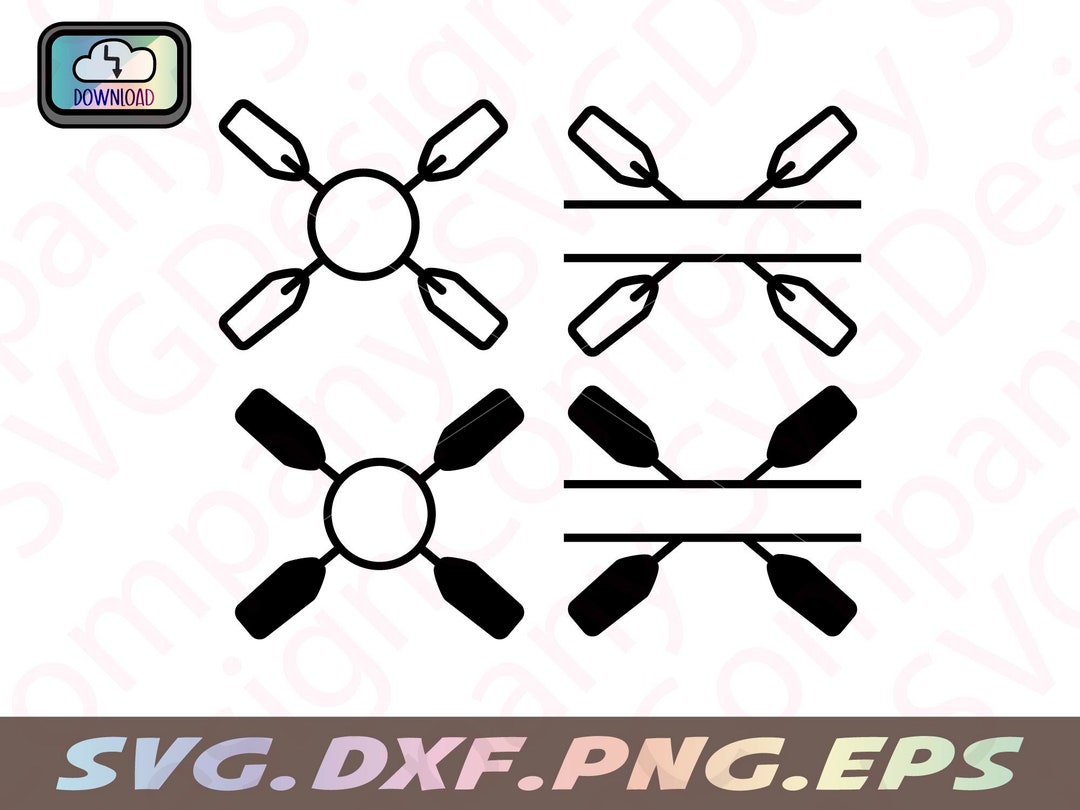 Paddles Monogram Svg, Crossed Paddles Svg, Paddles Monogram Dxf ...