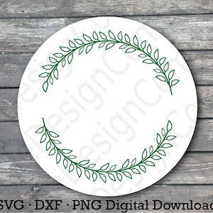 Round Leaf Border Svg, Circular Border Svg, Wedding Frame Vector, Leaf ...