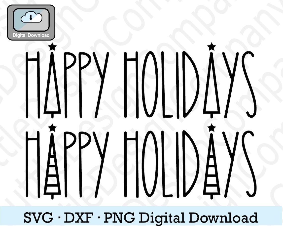 Happy Holidays Svg Happy Holidays Dxf Happy Holidays Cut | Etsy