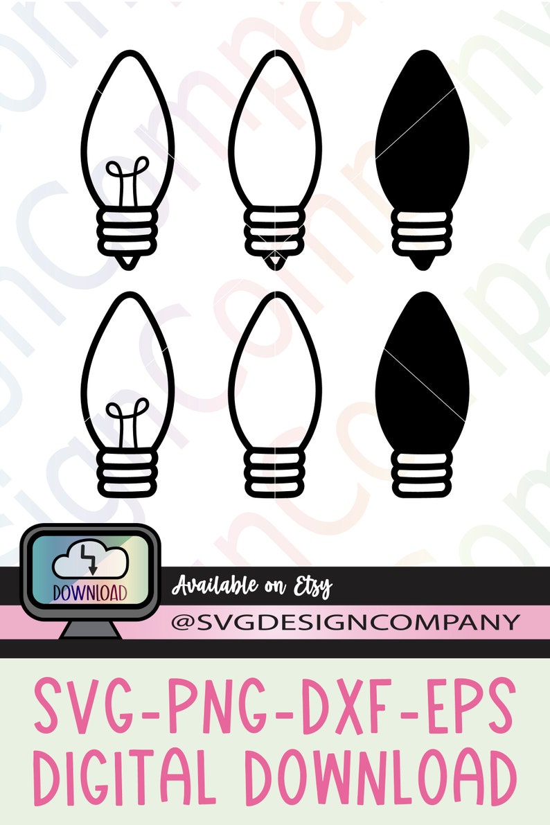 Christmas Light SVG Bundle: Holiday Bulb Clipart (digital Download) - Etsy