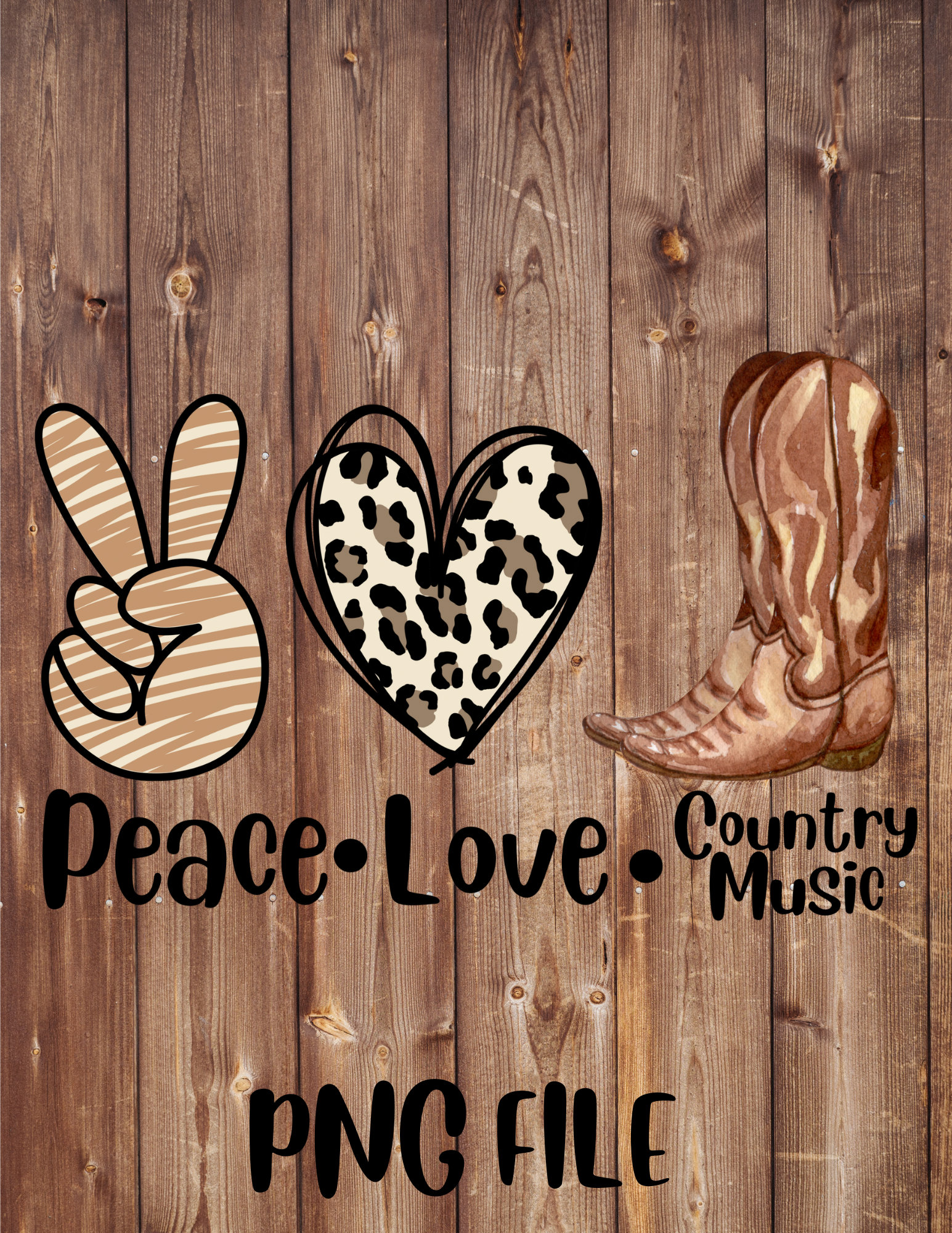 Peace Love Country Music PNG - Etsy